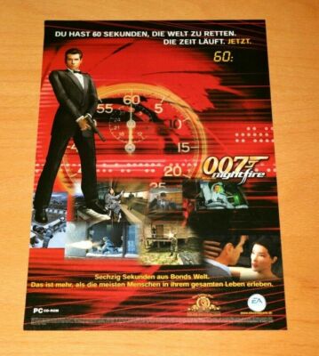2002 James Bond 007 Nightfire PS2 GameCube Xbox Old Promo Poster Ad ...