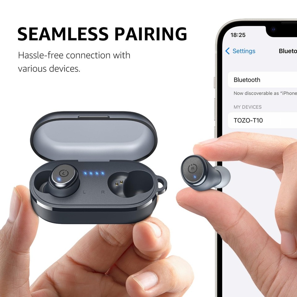 TOZO T10 Bluetooth 5.3 Wireless Earbuds App Customize EQ, IPX8 ...