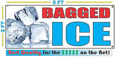 BAGGED ICE Banner Sign NEW Larger Size Best Quality for The $$$ | eBay