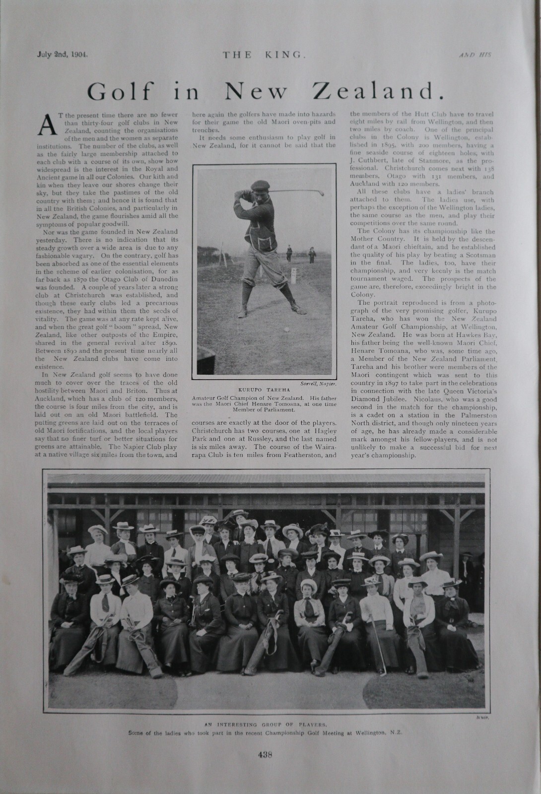 1904 Aufdruck Golf IN Neuseeland Kurupo Tareha - Golf Meeting At ...