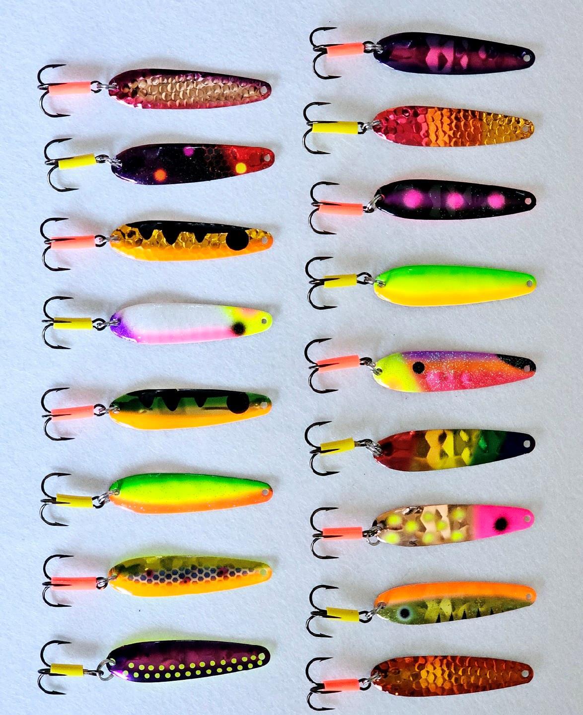 (Lot of 17) Kingfisher Proeye Painted Trolling Spoons Size 00 2-3/8" 1/8oz | eBay