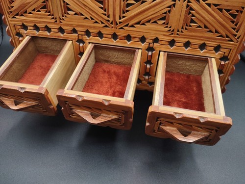 Vintage Matchstick Prison Art 8.25" H x 12" W Jewelry Box Folk Art | eBay