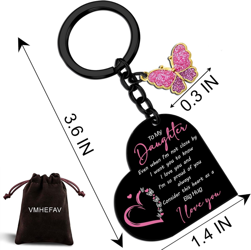 Daughter Keychain Gift From Mom Unique Daughters Birthday Christmas ...