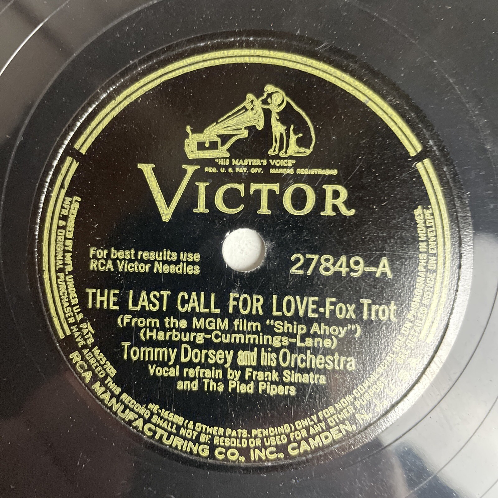 10" 78 RPM-Tommy Dorsey-The Last Call for Love/Poor You/Victor 27849 | eBay