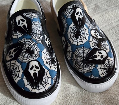 VANS Horror Shoes Custom Hand Detailed Slip On Women's ANY SIZE ...
