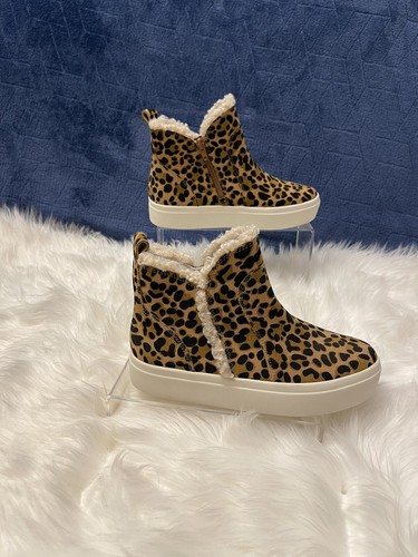 $90 NEW SOLE SOCIETY TEAGAN Leopard Print Leather and Faux Shearling ...