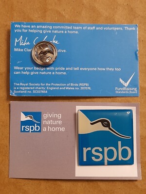 RSPB LARGE SQUARE LOGO Charity Pin Badge GNAH Grey Series 3 BIRD | eBay