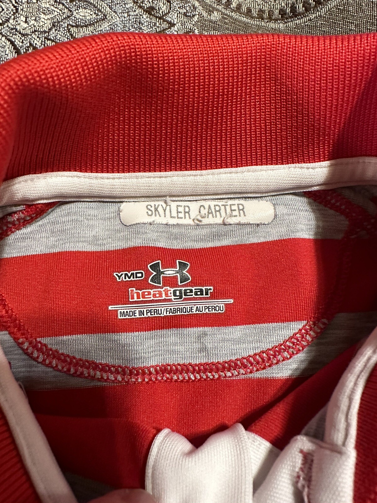 Under Armour UA Red Striped Polo Shirt Boys Medium M Heatgear | eBay