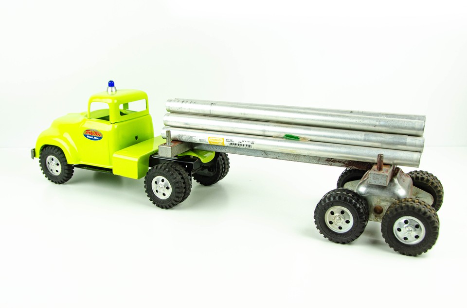 Vintage 1957 Tonka Custom 24" Pipe Logging Lumber Transport Truck ...