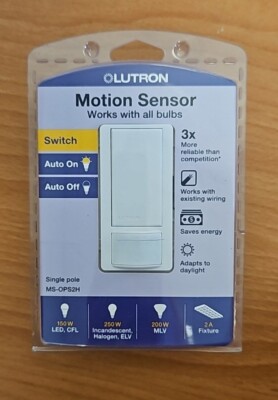 Lutron Single-Pole Motion Sensor White MS-OPS2H Occupancy Switch New ...