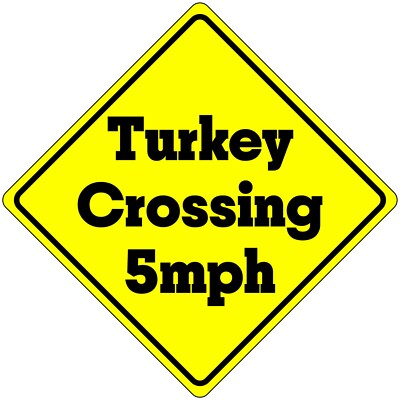Turkey Crossing 5mph Symbol Animal Xing Road Novelty Aluminum Metal ...