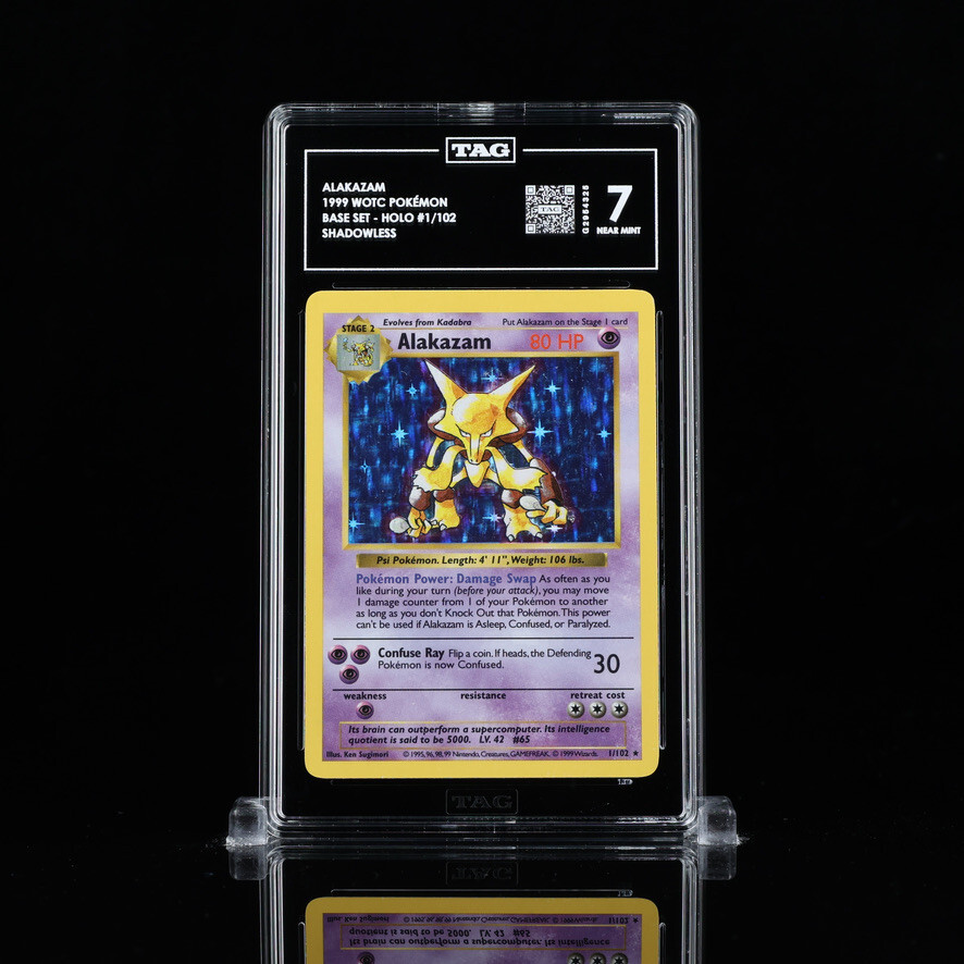 *TAG 7 Near Mint* Alakazam Base Set 1/102 Shadowless Holo | eBay