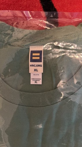 Human Rights Campaign T-Shirt Green Size XL Embroidered Rainbow Sun HRC ...
