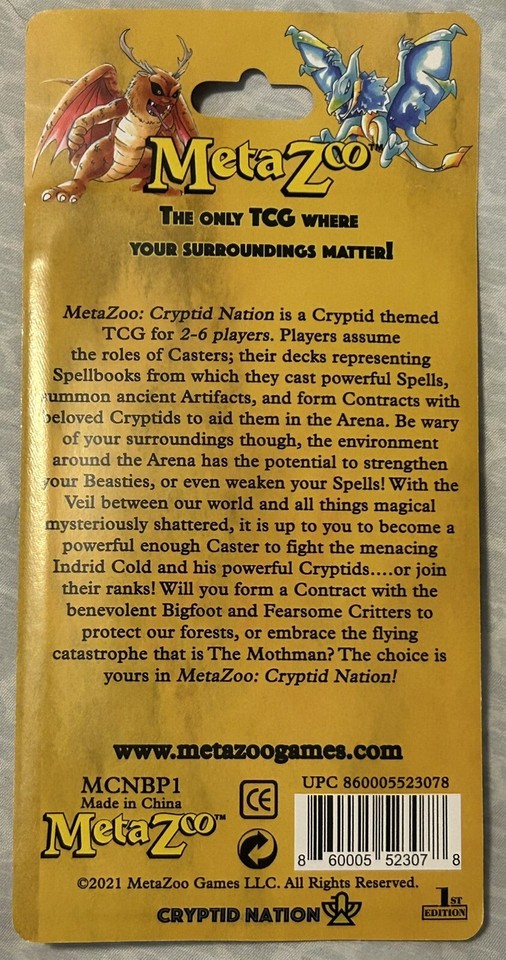 MetaZoo 1st Edition Cryptid Nation TCG Blister Pack Mothman Promo Card ...