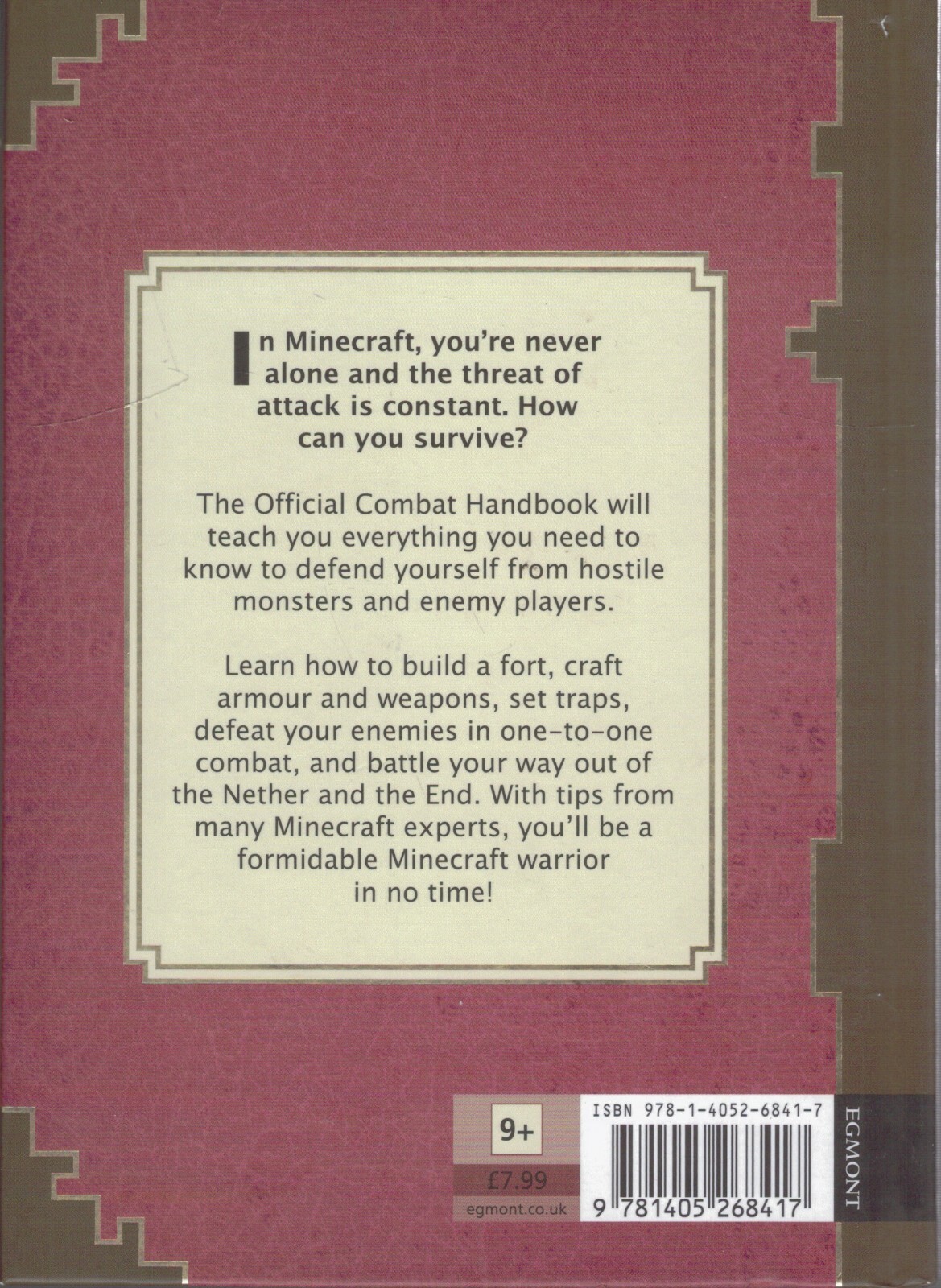 Minecraft Combat Handbook Mojang Hardback 2014 FREE POST Tracked ...
