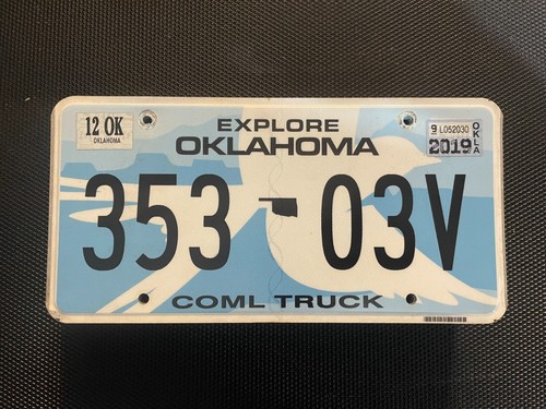 EXPLORE OKLAHOMA LICENSE PLATE 353 03V DECEMBER 2019 OKLAHOMA COUNTY ...