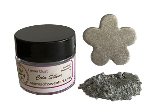COIN SILVER Metallic Luster Dust Food Fondant Color Cake Decorating Gum ...
