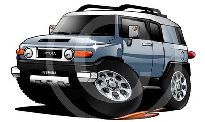 2012 FJ Cruiser Off Road Cartoon T-SHIRT #9346-12 4x4 automotive art | eBay