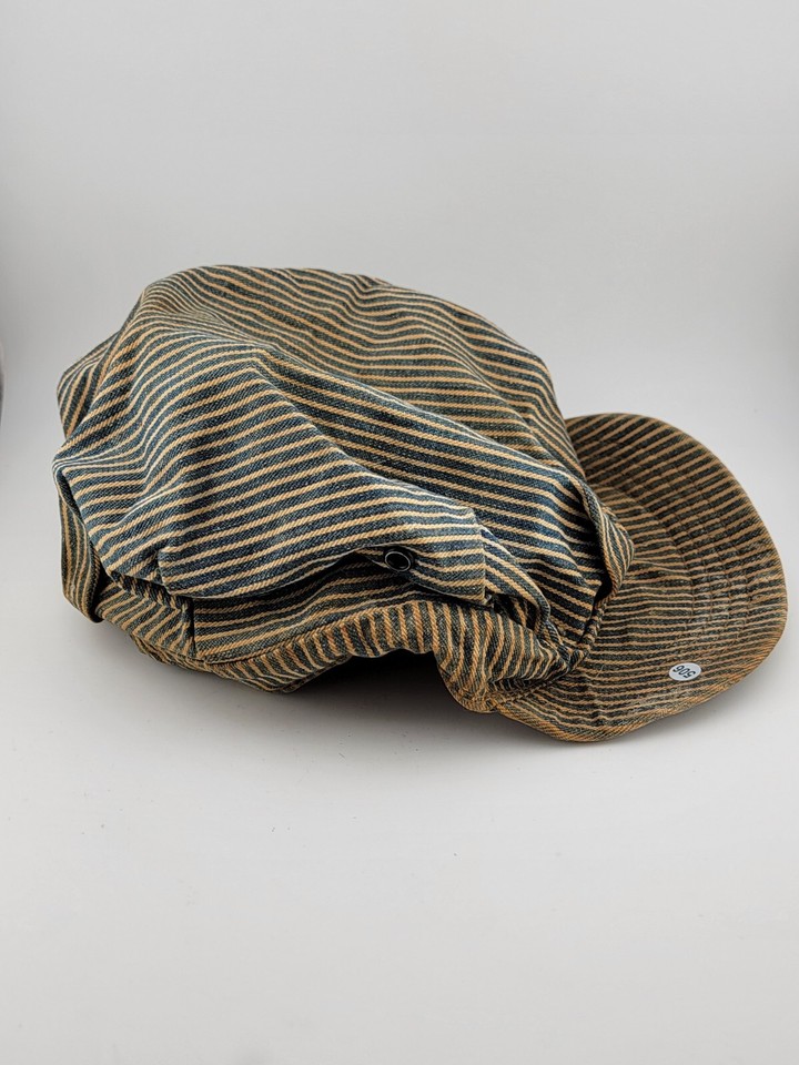 Rare Antique Original Collectible Striped Railroad Engineer Hat Cap ...