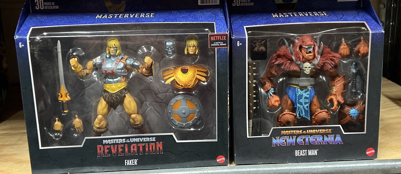 Mattel Masters of the Universe Faker & Beast Man Action Figures ...