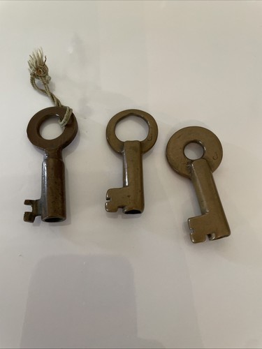 Antique Vintage Brass Hollow Barrel Skeleton Key Brass Skeleton Keys ...