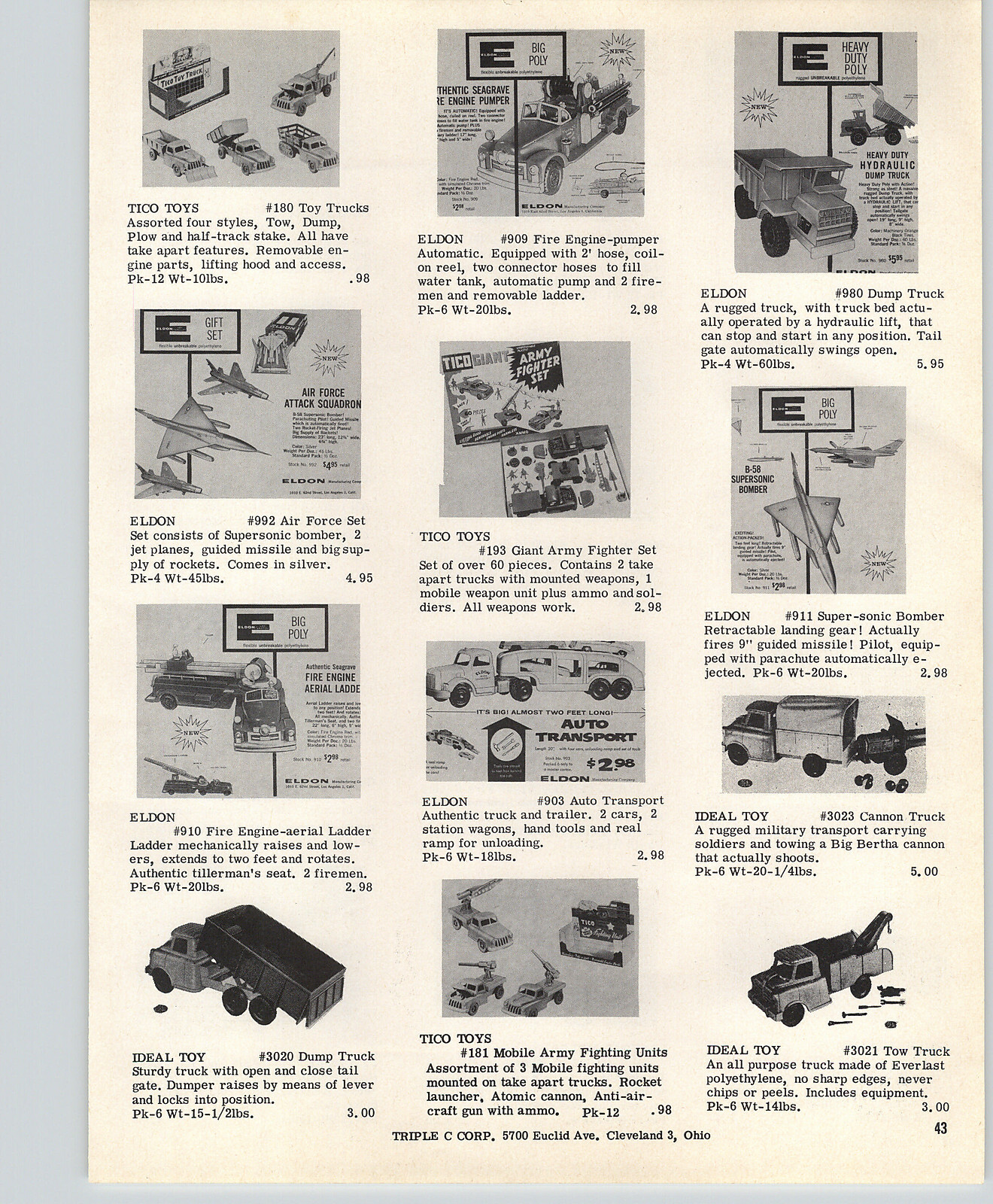 1958 Paper Ad Tico Toys Army Fighter Sets Soldiers Maco Army Tank ...