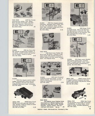 1958 Paper Ad Tico Toys Army Fighter Sets Soldiers Maco Army Tank ...