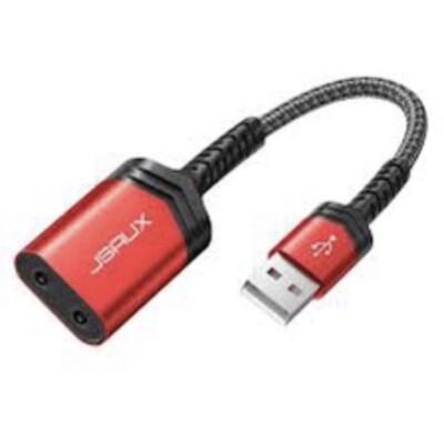 JSAUX USB Audio Adapter External Stereo Sound Card USB- 3.5mm Jack ...