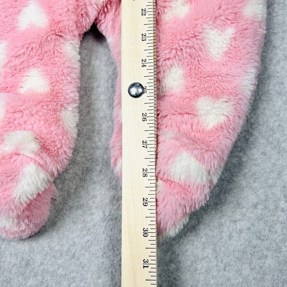 Duck Duck Goose Jumpsuit Baby Girl 3-6M Pink Heart Footed Jumper Hood ...