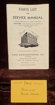 PACE ANTIQUE SLOT MACHINE REPRODUCTION 40 PAGES SERVICE MANUAL | eBay
