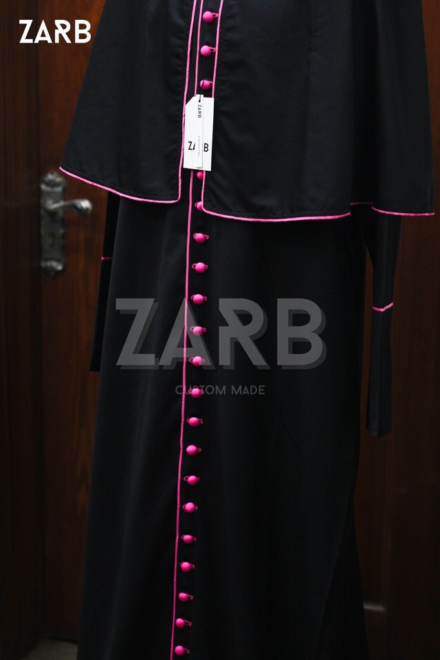 Black Clergy Cassock with Pink Trim, Bishop Soutane Priest Robe, Custom ...