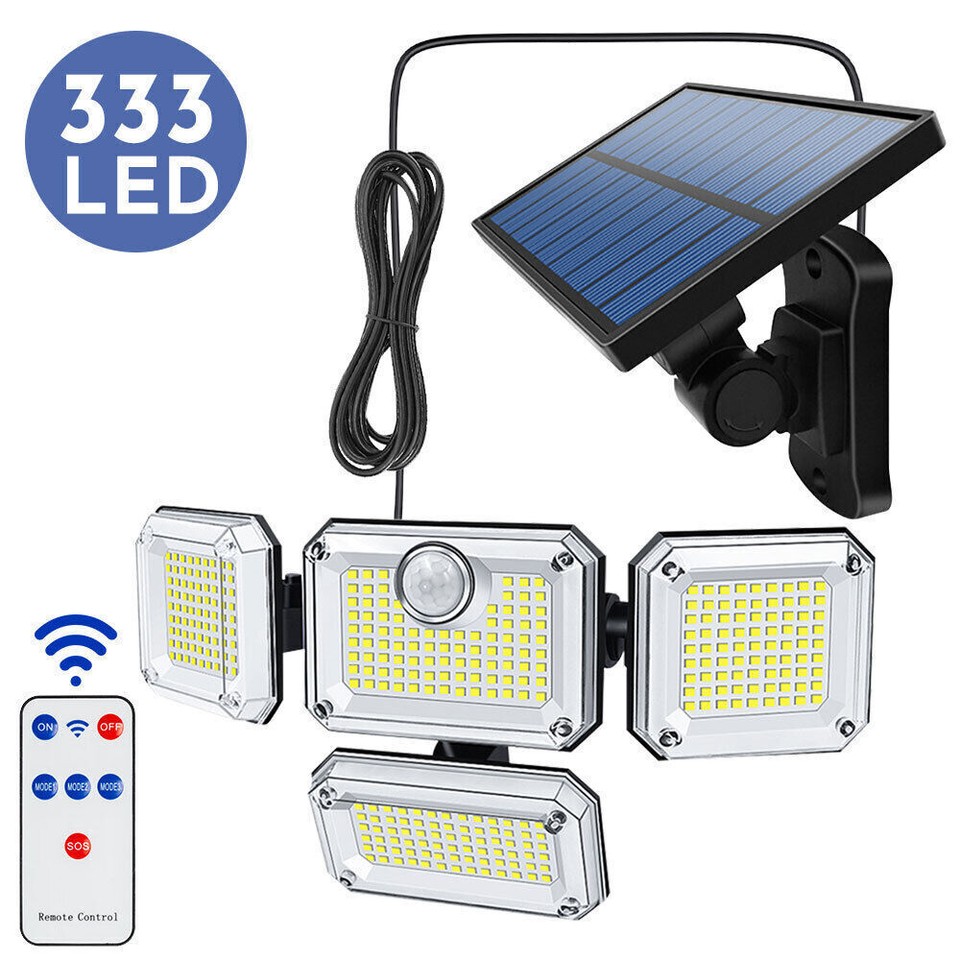 333 LED Solar Lights Outdoor 5000LM Waterproof Motion Sensor Security ...