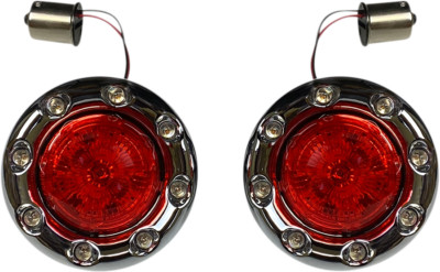 CUSTOM DYNAMICS Bullet Turn Signal 1156 - Chrome - Red Lens PB-BR-RR 56 ...