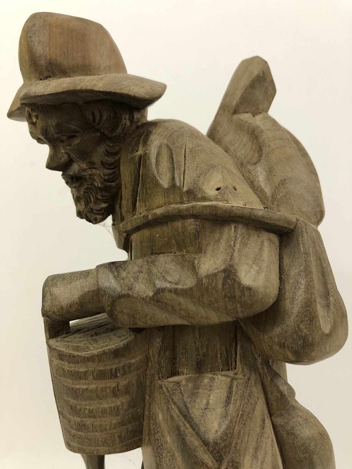 Handmade CARVED Wooden HOBO MAN Statue 14” Hiker Backpacker Traveler | eBay