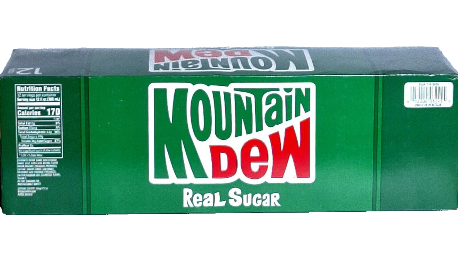 12 Cans ~ Mountain Dew Real Sugar 12 Pack ~ Throwback Mtn Dew - BBD 10/ ...