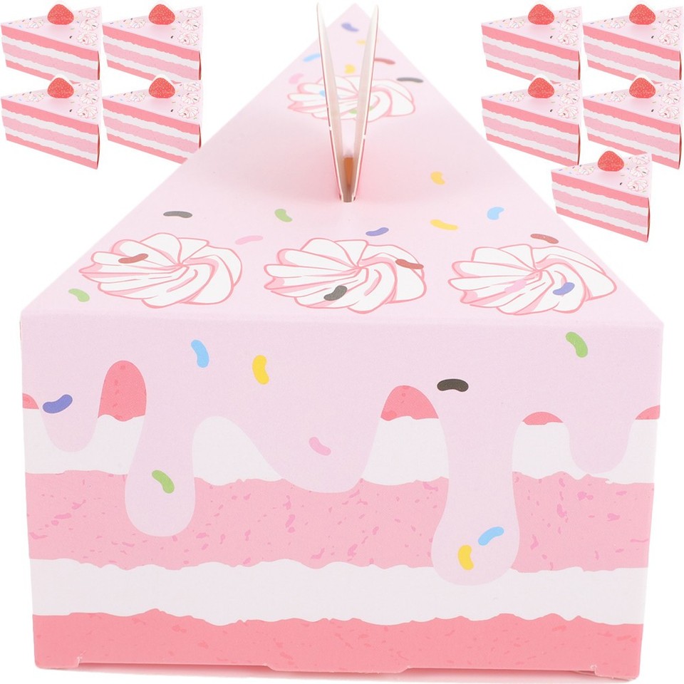 10 Pcs Kraft Paper Triangle Cake Shaped Boxes For Cookie Packaging ...