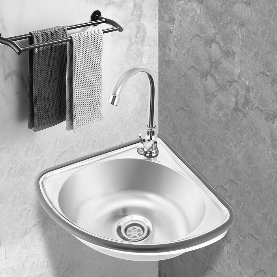 Single Triangle Wash Basin Corner Sink Mini Bar Sink Stainless Steel ...
