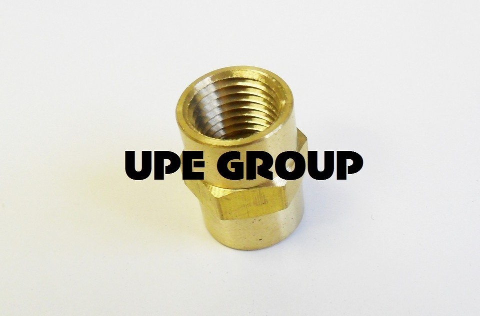 25 PACK BRASS HEX COUPLING 1/4" COUPLER UNION FITTING ADAPTER AIR FUEL ...