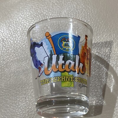 Utah - The Beehive State-shot glass - nice design, souvenir-Utah- NWOT ...