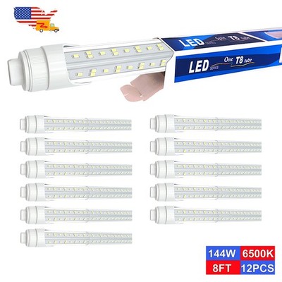 12 Pack F96T12 HO LED Replacement Tube R17D 8Ft Led Shop Lights Dual ...