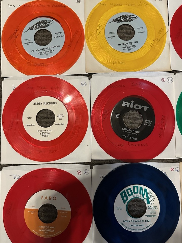 18x 45 RECORD LOT LOST NITE COLOR VINYL R & B / SOUL DOO WOP old school ...