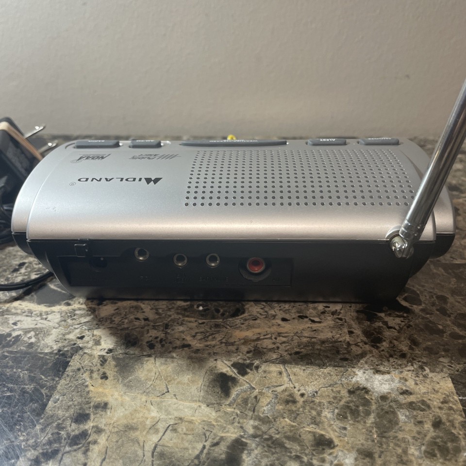 Midland WR-300 AM/FM Alert Weather Radio Alarm Clock NOAA Public HZDS ...