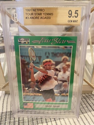 ANDRE AGASSI 1991 Netpro SP Rookie Card RC BECKETT 9.5 GEM MINT Legend ...
