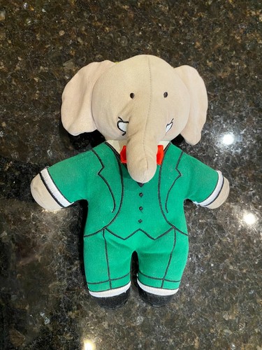 Babar the Elephant King Plush Bean Bag Soft Doll Yottoy Inc 10" Stuffed ...