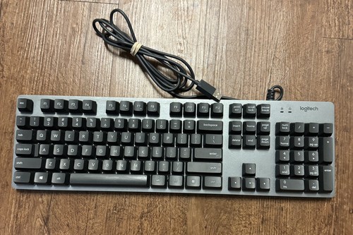 Logitech K840 Aluminum Mechanical Corded Wired USB Keyboard Black ...