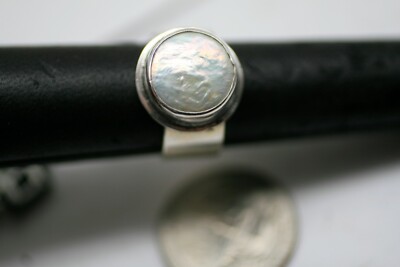 Vintage JLW ART STUDIO Jennifer Wagner PEARL 925 Sterling Silver RING ...
