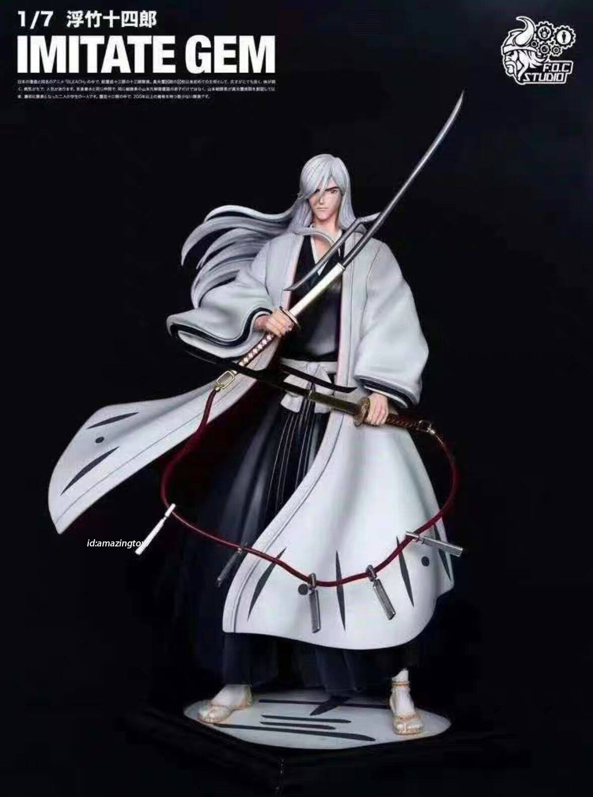 FOC Bleach Kyoraku Shunsui Kuchiki Byakuya Resin Model Painted Statue ...