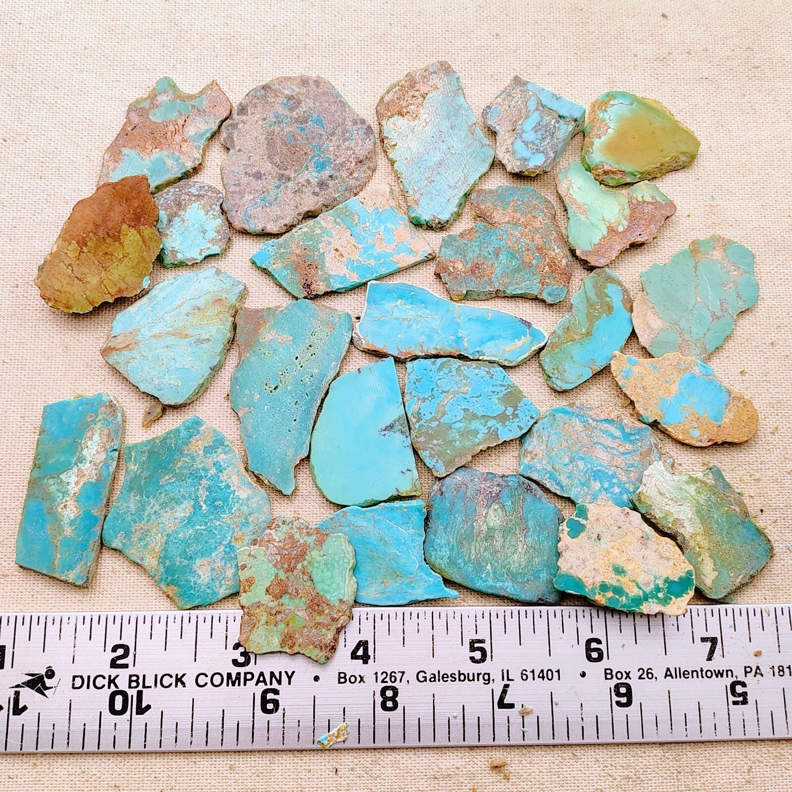 Top Quality Old Stock USA Turquoise Rough Stone Slab Gem 103 Gram Lot ...