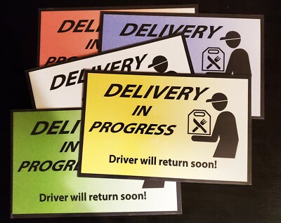 Food "Delivery In Progress" Sign -- 5 Colors UberEats DoorDash, FREE US ...