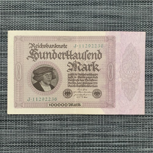 Large GERMANY 100000 Mark Banknote 1923 Weimar Republic Currency German ...